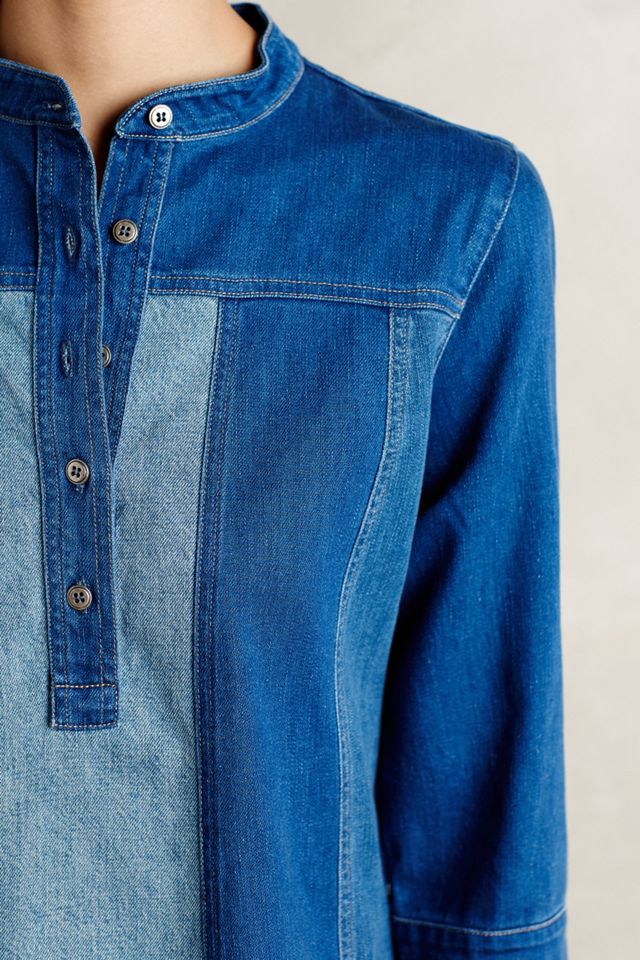 Striped Denim Tunic Dress | Anthropologie