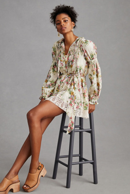LoveShackFancy Button-Front Tunic Dress | Anthropologie