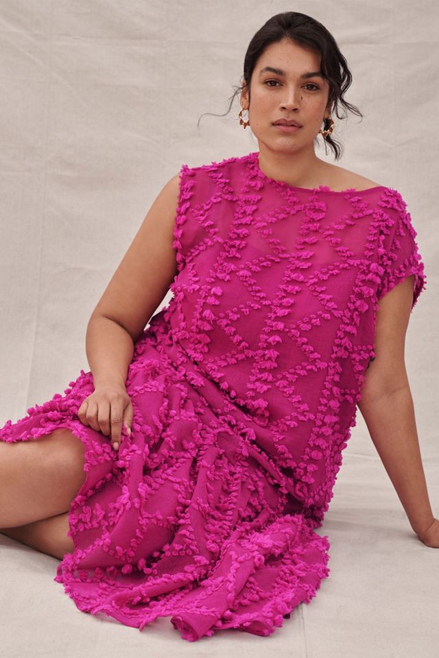 Textured Asymmetric Midi Dress Anthropologie Uk