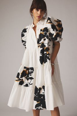 Forever That Girl Puff-Sleeve Shirt Dress | Anthropologie