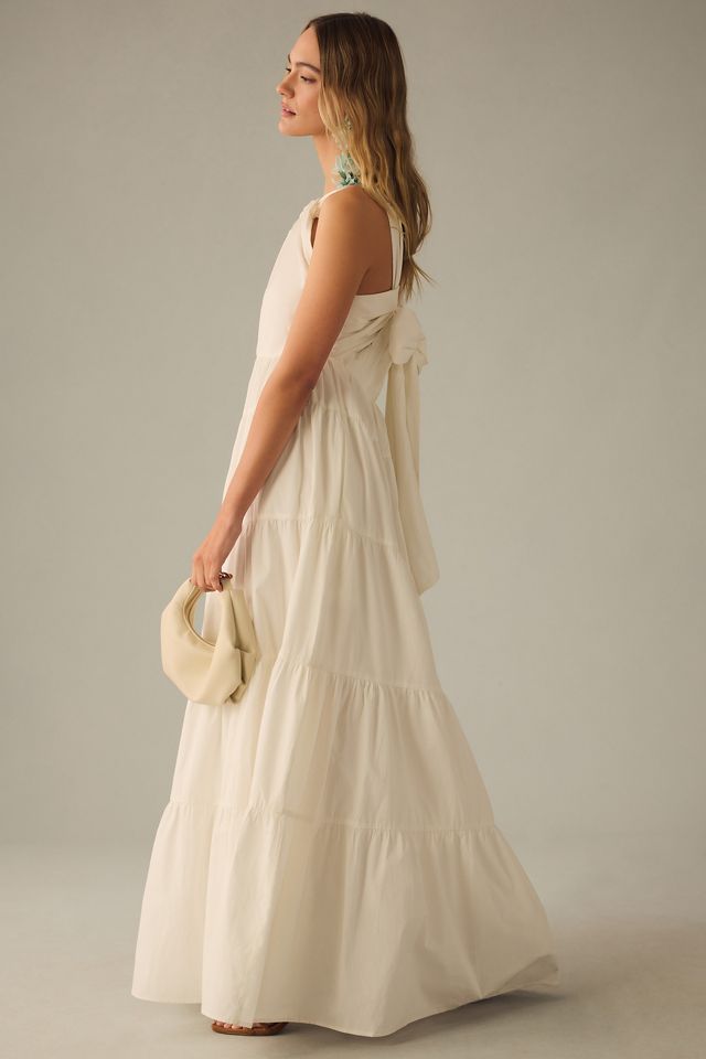 Forever That Girl Tiered Ruched Back Bow Dress | Anthropologie