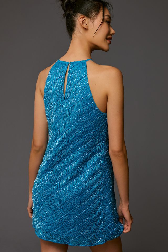 Let Me Be Halter Beaded Shift Dress | Anthropologie