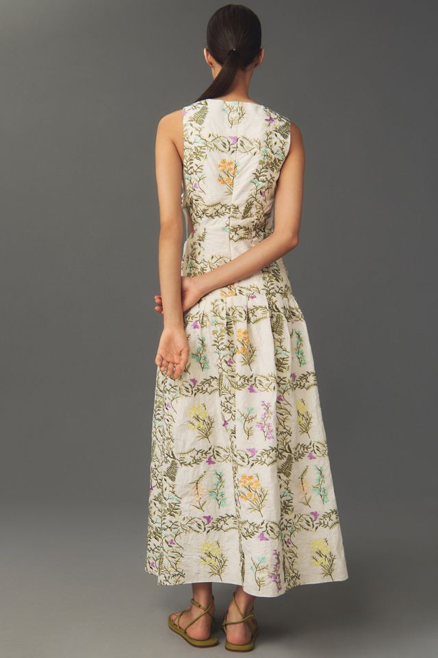 Forever That Girl Drop-Waist Floral Cutout Maxi Dress | Anthropologie