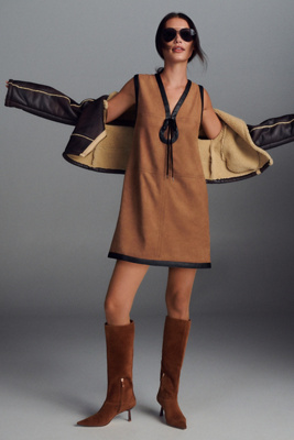 By Anthropologie Faux Suede Shell Mini Dress | Anthropologie
