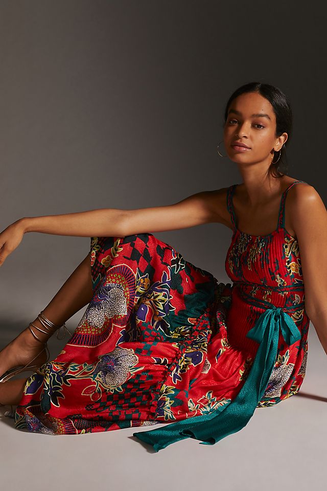 Bhanuni by Jyoti Pleated Floral Midi Dress | Anthropologie Bhanuni by Jyoti Pleated Floral Midi Dress | Anthropologie