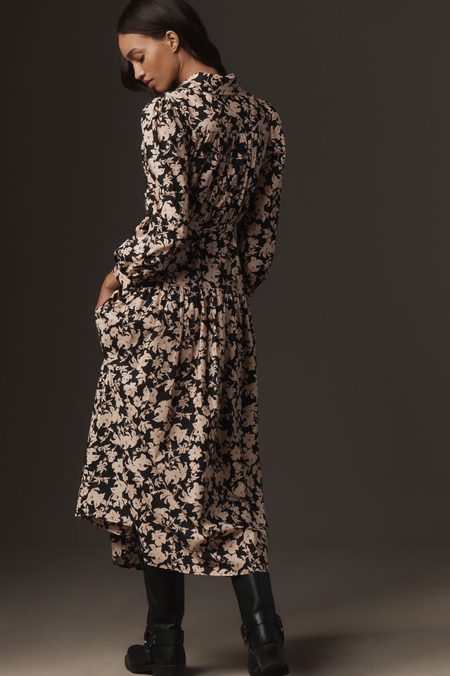 English Factory Long-Sleeve Midi Shirt Dress | Anthropologie