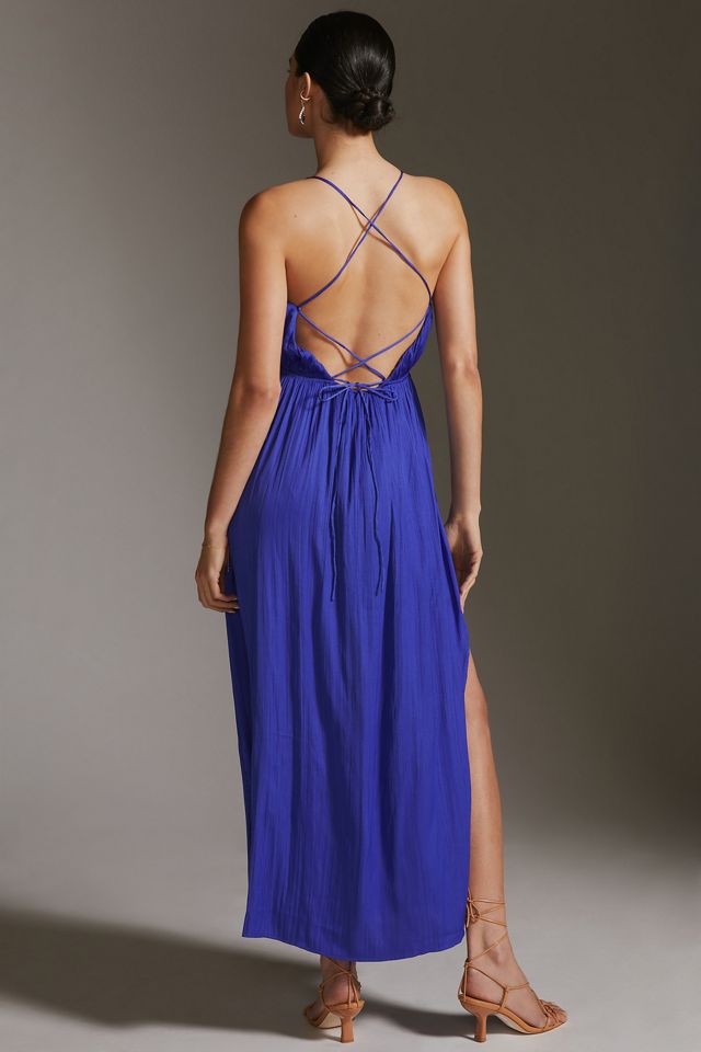 Halter Side-Slit Maxi Dress | Anthropologie