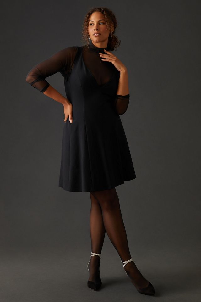 Maeve Layered Sheer Mini Dress | Anthropologie