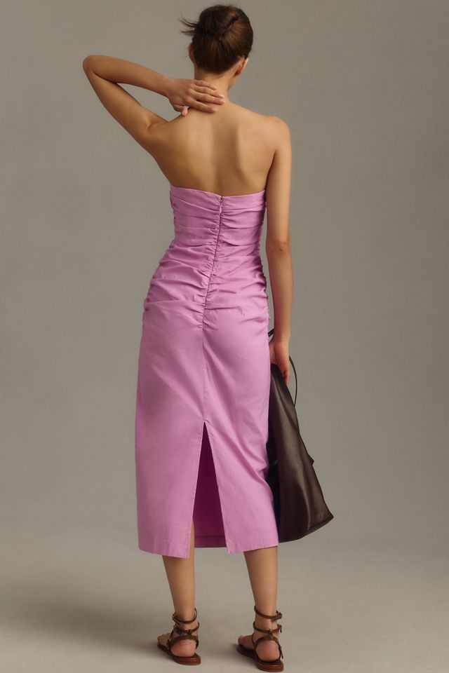 The Soleil Slim Strapless Ruched Dress | Anthropologie