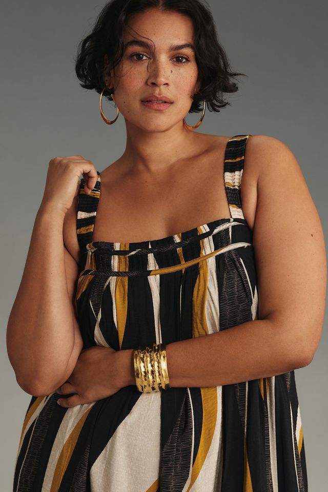 By Anthropologie Square-Neck Waistless Midi Dress | Anthropologie