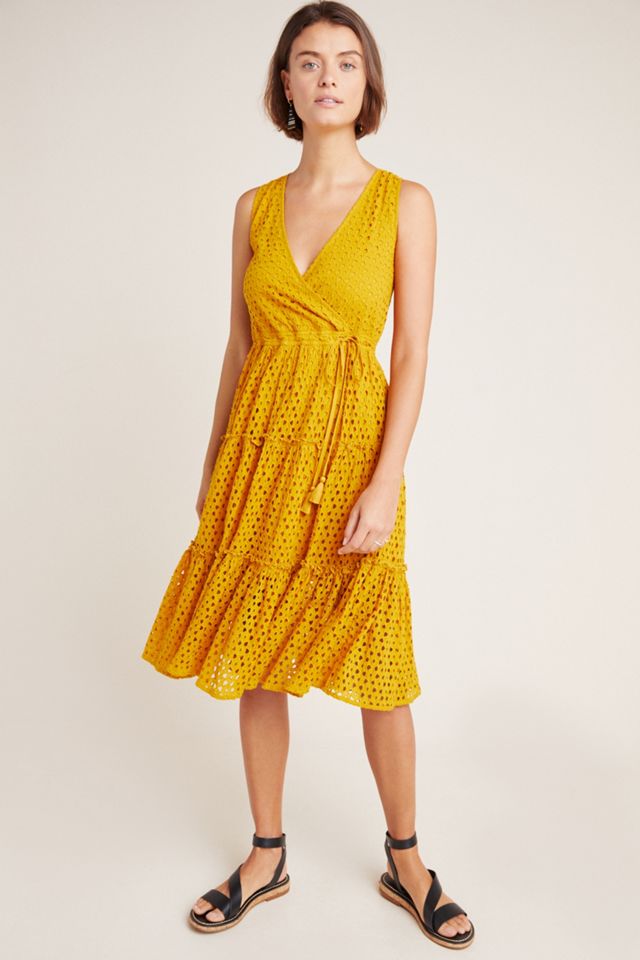 Frye x Anthropologie Nuri Eyelet Wrap Dress | Anthropologie