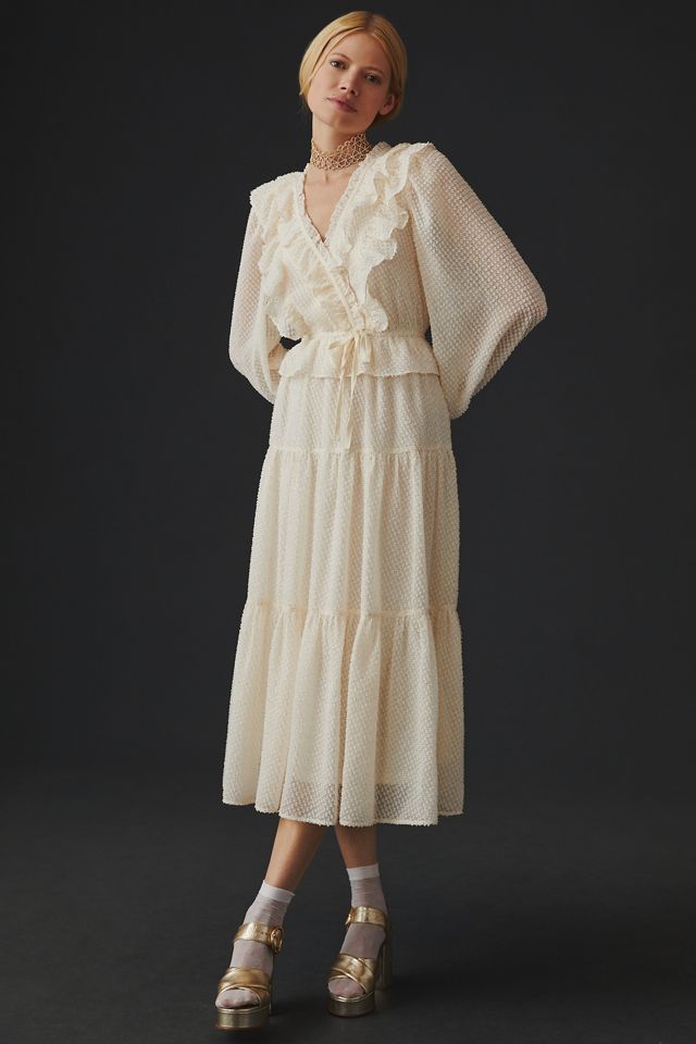 Moon River Ruffled V-Neck Dress | Anthropologie