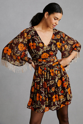 Verb by Pallavi Singhee Fringed Mini Dress | Anthropologie