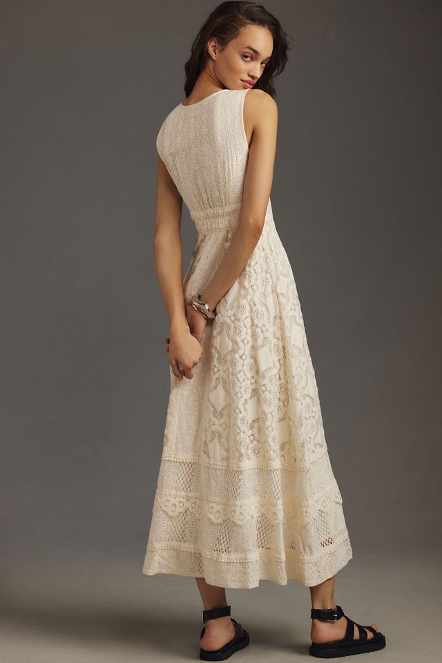 Verb by Pallavi Singhee Sleeveless V-Neck Lace Maxi Dress | Anthropologie