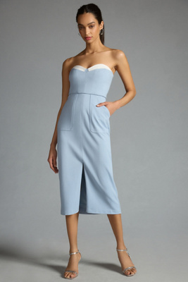 Hutch Strapless Slim Front-Slit Dress | Anthropologie