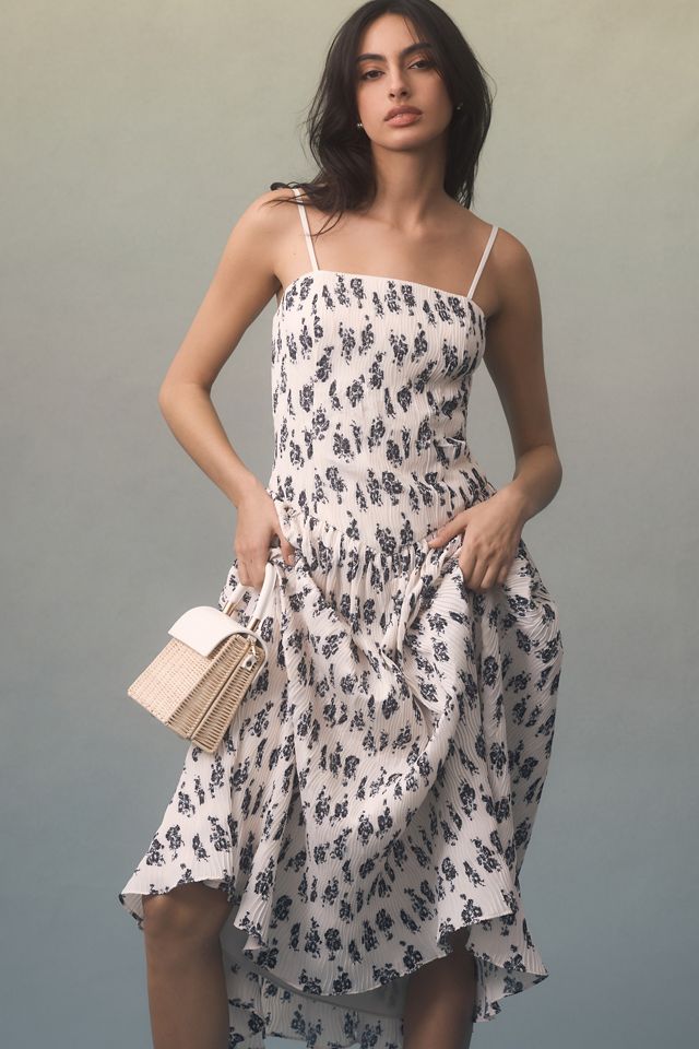 Hutch Drop-Waist Plissé Midi Dress | Anthropologie