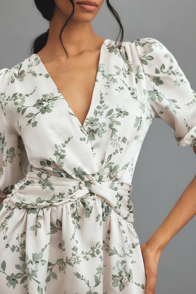 MISA Narcissa Short-Sleeve V-Neck Mini Dress | Anthropologie