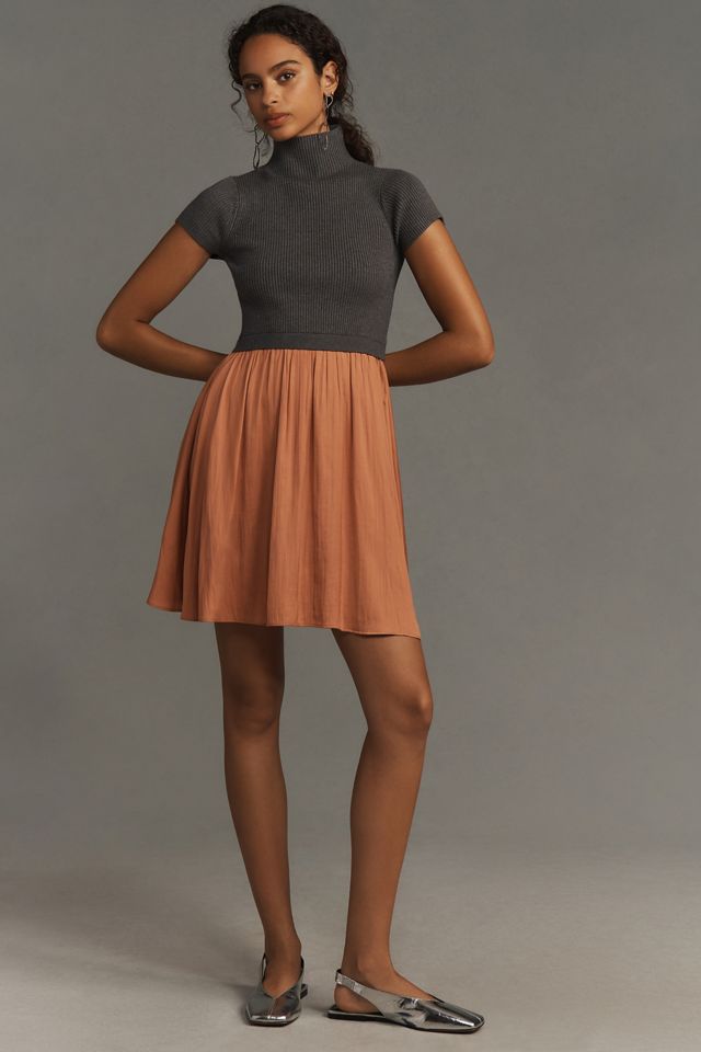 The Thea Short-Sleeve Twofer Sweater Mini Dress | Anthropologie
