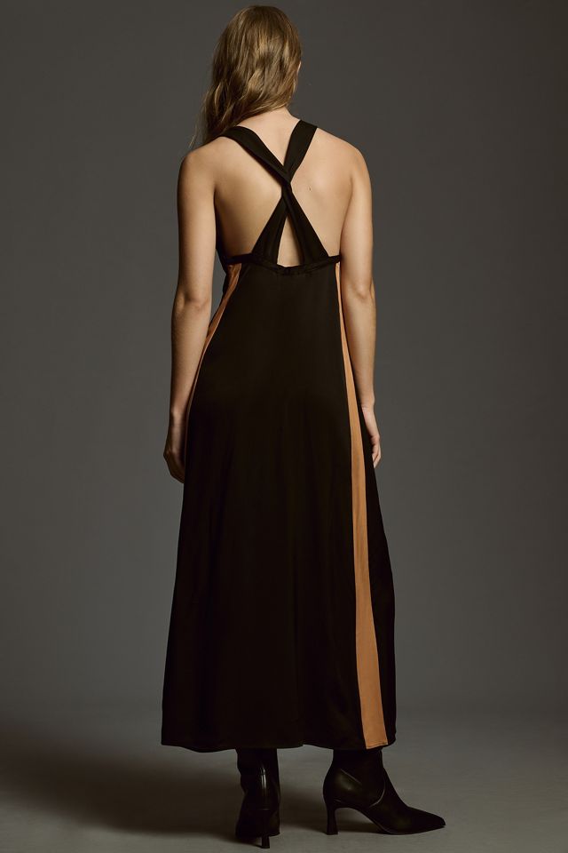 Maeve Colorblock Twist-Back Midi Dress | Anthropologie