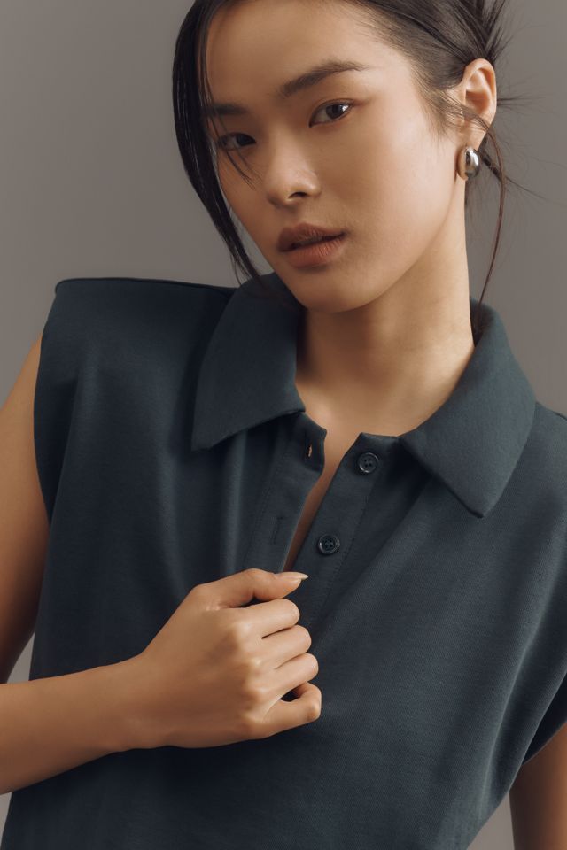 Grey Lab Sleeveless Polo Shift Mini Dress | Anthropologie