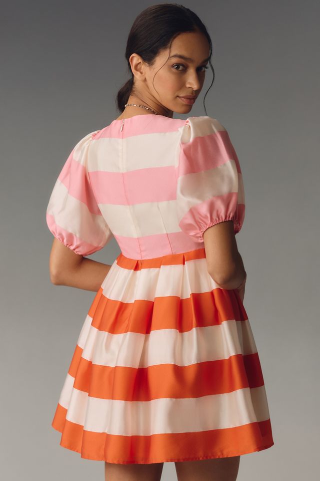 Mac Duggal Balloon-Sleeve V-Neck Mini Dress | Anthropologie