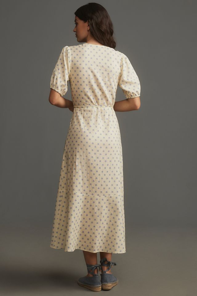 Rollas Verona Linen Wrap Midi Dress Anthropologie