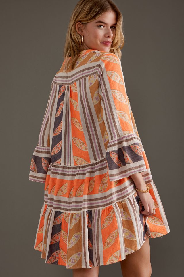 Devotion Twins Ella Flared-Sleeve Tiered A-Line Mini Dress | Anthropologie UK