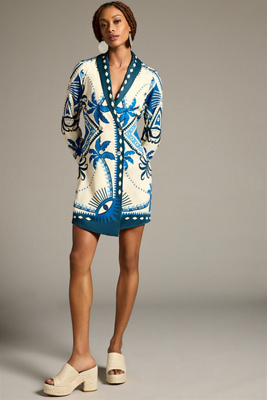 Farm Rio Long-Sleeve Blazer Dress | Anthropologie