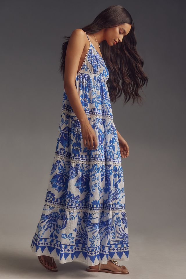 Farm Rio Flowerful Birds Maxi Dress | Anthropologie