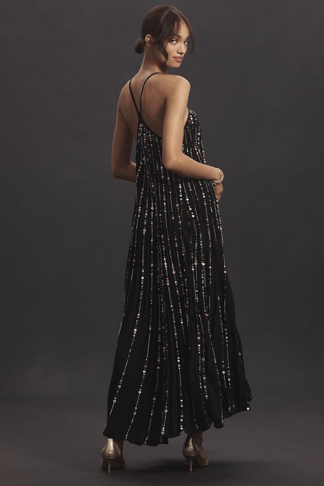 Farm Rio V-Neck Sequin Slip Dress | Anthropologie