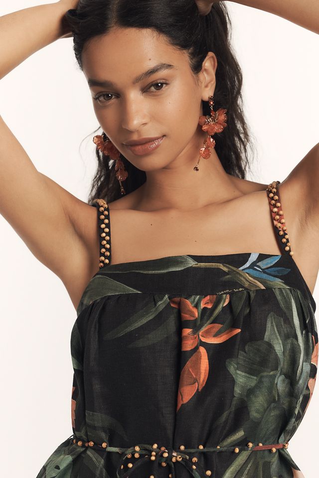 Farm Rio Macaw Linen Blend Mini Dress | Anthropologie