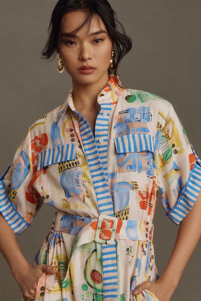 Hunter Bell Charlotte Short-Sleeve Midi Dress | Anthropologie