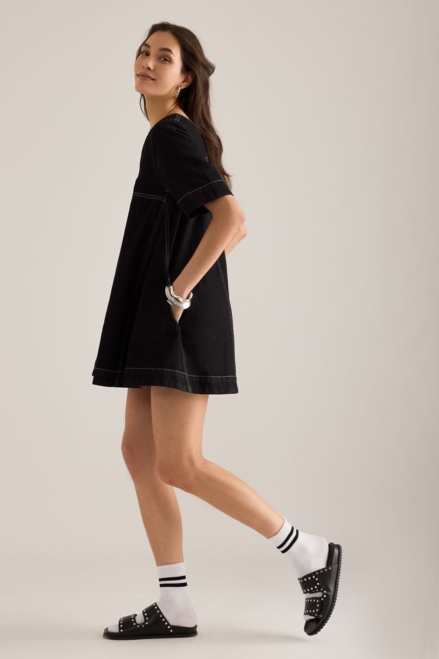 Damson Madder Bridget Wendbares Denim-Mini-Swing-Kleid | Anthropologie DE