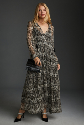Robe maxi en mousseline imprimée Marais | Anthropologie