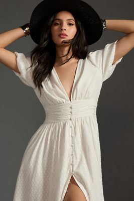 The Catalina Button-Front Dress | Anthropologie