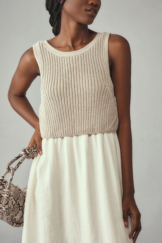 By Anthropologie Sleeveless Sweater Twofer Maxi Dress | Anthropologie