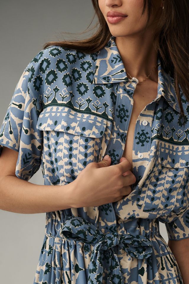 Omika Carla Short Sleeve Belted Mini Dress Anthropologie
