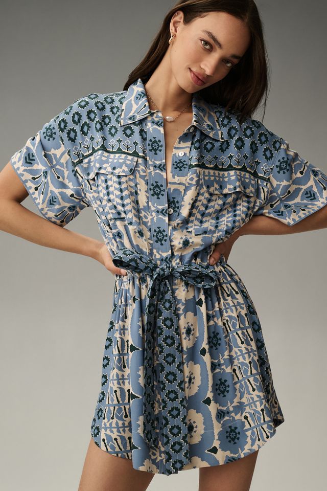 Omika Carla Short Sleeve Belted Mini Dress Anthropologie