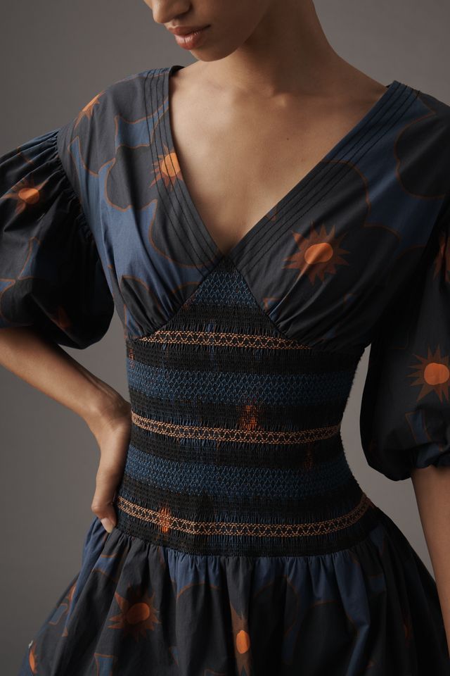 Hope for Flowers by Tracy Reese Puff-Sleeve Drop-Waist Mini Dress ...