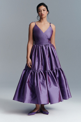 Bloni Tiered Shine Dress | Anthropologie