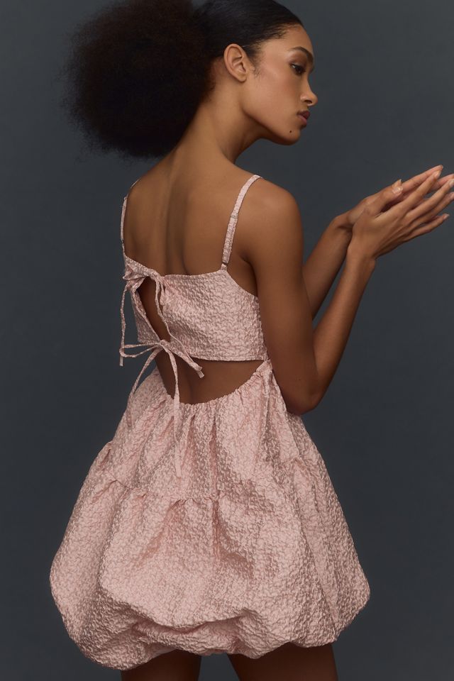 Aureta Studio x Anthropologie Square-Neck Bubble-Hem Mini Dress ...
