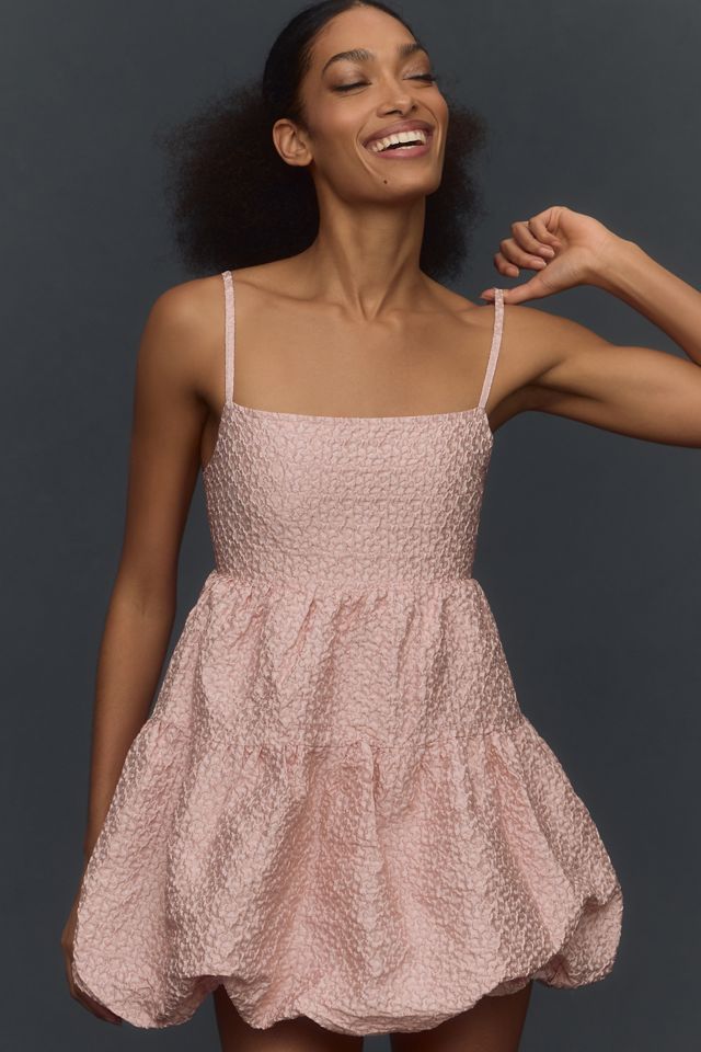 Aureta Studio x Anthropologie Square-Neck Bubble-Hem Mini Dress ...