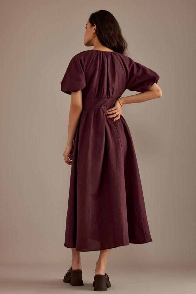 Nobody's Child Isabella Puff-Sleeve Button-Front Dress | Anthropologie UK