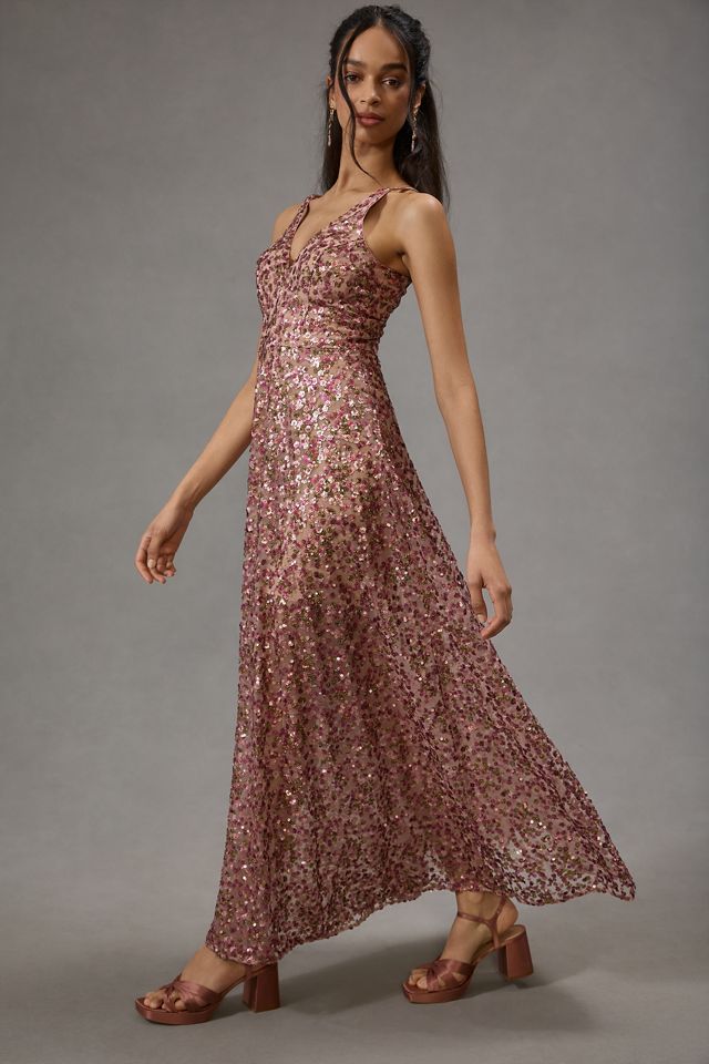 Dress The Population Ariyah Floral Sequin Dress | Anthropologie