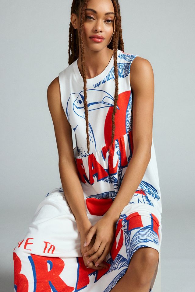 Farm Rio Sleeveless Graphic Dress | Anthropologie