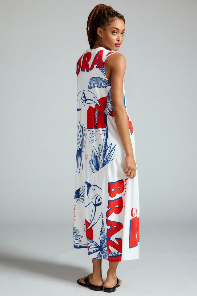 Farm Rio Sleeveless Graphic Dress | Anthropologie