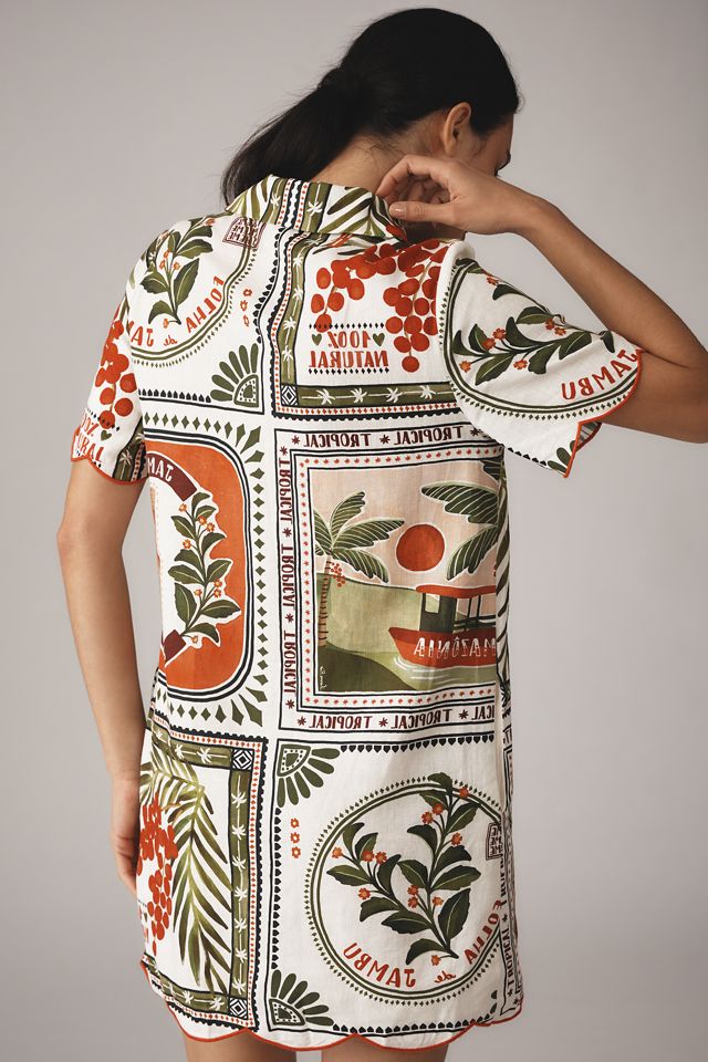 Farm Rio x Anthropologie Scalloped Shirt Dress | Anthropologie