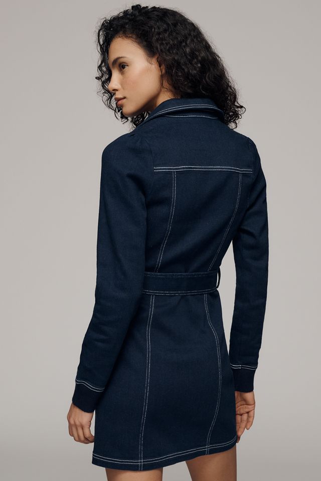 Pilcro Denim Long-Sleeve Mini Shirt Dress | Anthropologie