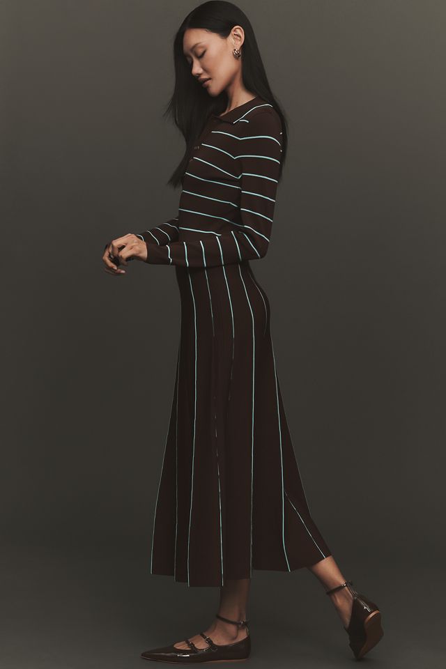 Vestido Midi de Línea A con Cuello y Manga Larga Siempre x ...