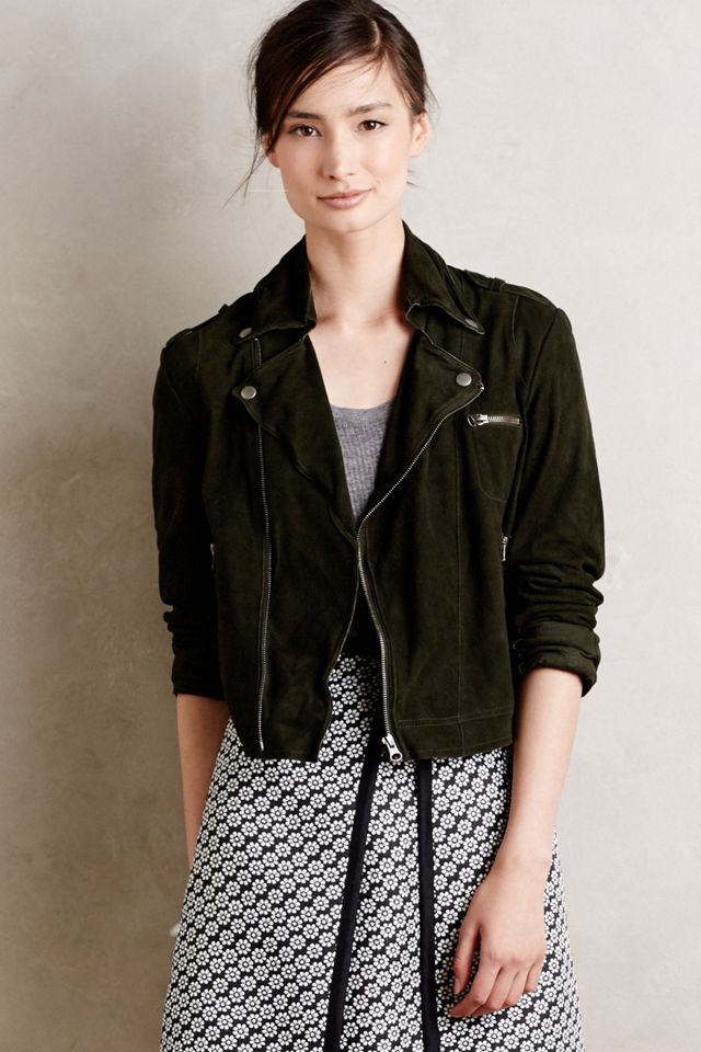 Washed Suede Moto Jacket | Anthropologie